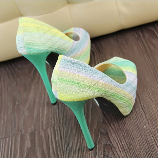 Gradient Color Peep-toe Pumps High Heels For Women A452 on Luulla